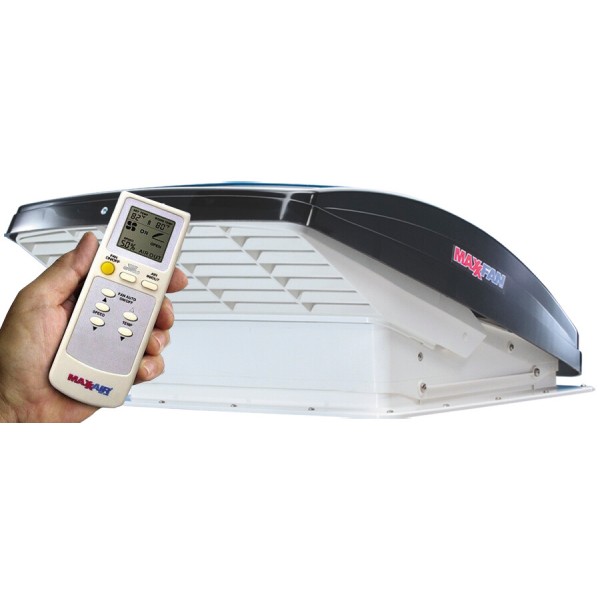 MaxxFan Deluxe with Remote - Smoke - RoadPro