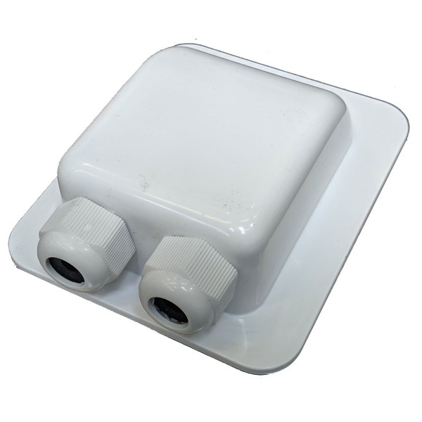 2-hole Waterproof Cable Box (6-12mm Gland) White - RoadPro