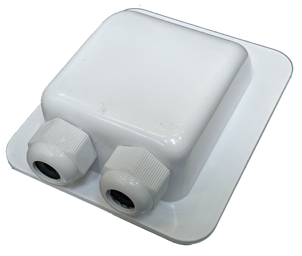 2-hole Waterproof Cable Box (6-12mm Gland) White - RoadPro